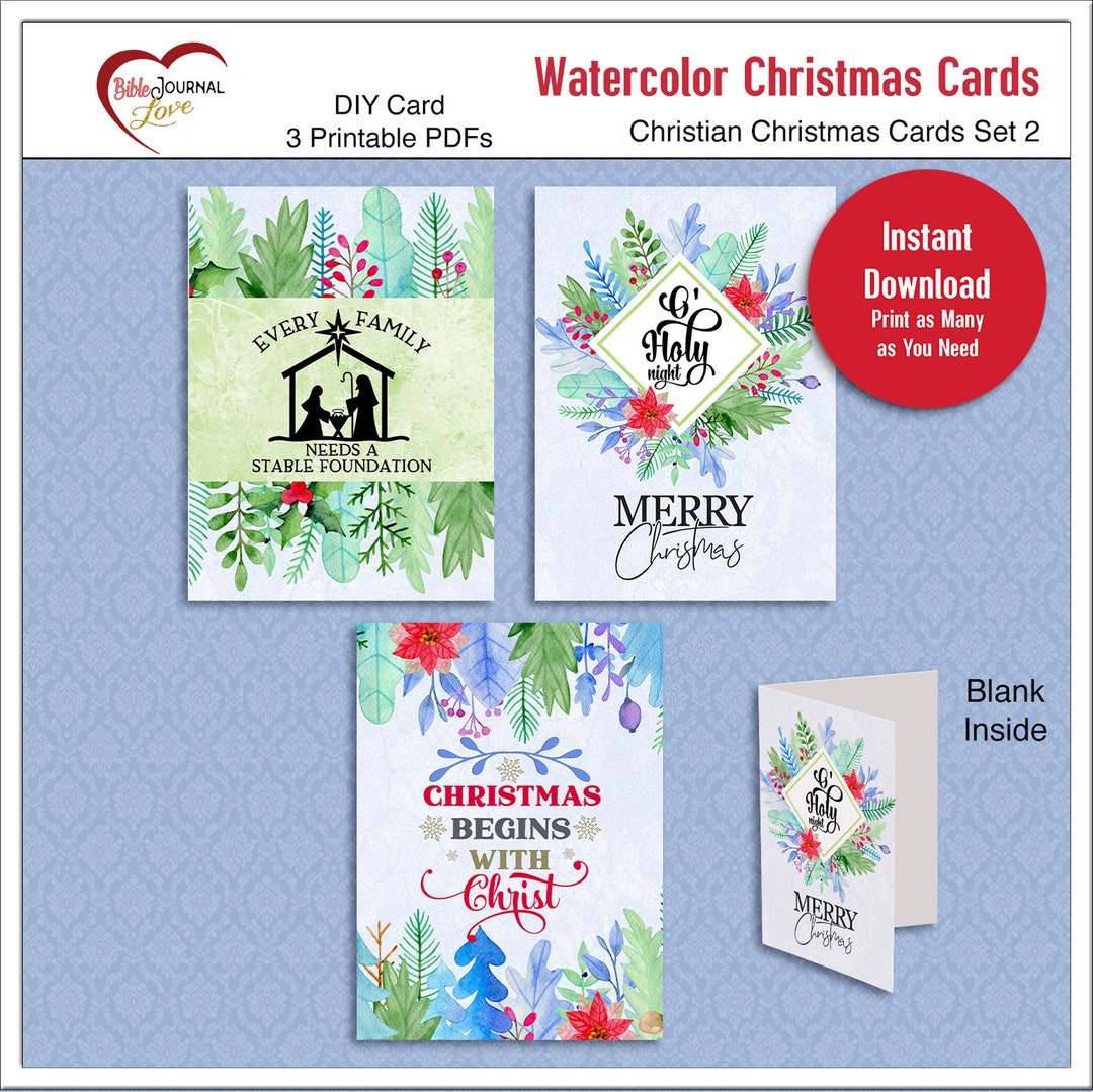 3 Printable Christian Christmas Card Verses: DIY You Print Pdfs From ...