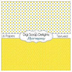 SALE 1.75 Harmony Green Blue Gold Scrapbook Paper for Digital ...