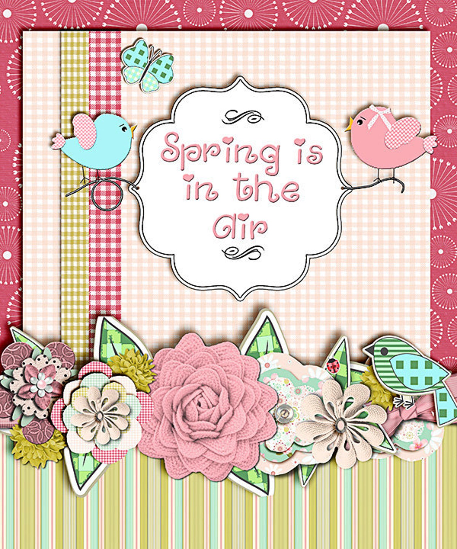 Springtime Digital Scrapbook Kit W Birds Birdhouses - Etsy