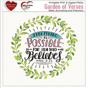 Garden of Verses Printable Bible Journal BOTH Digital Kit and Printable ...