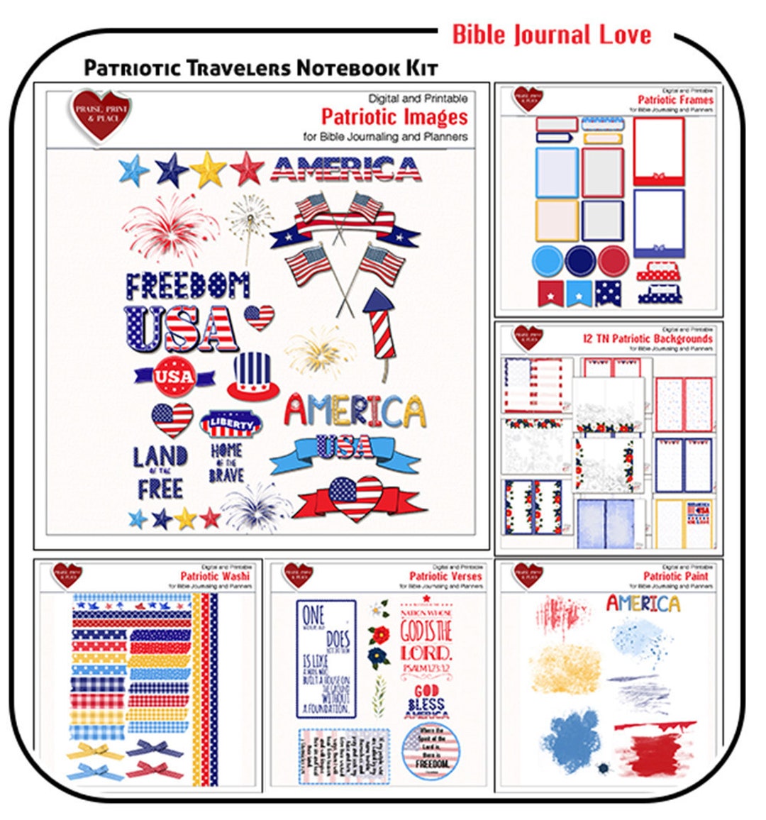 Patriotic Travelers Notebook Bible Journal Kit GET BOTH Digital and ...