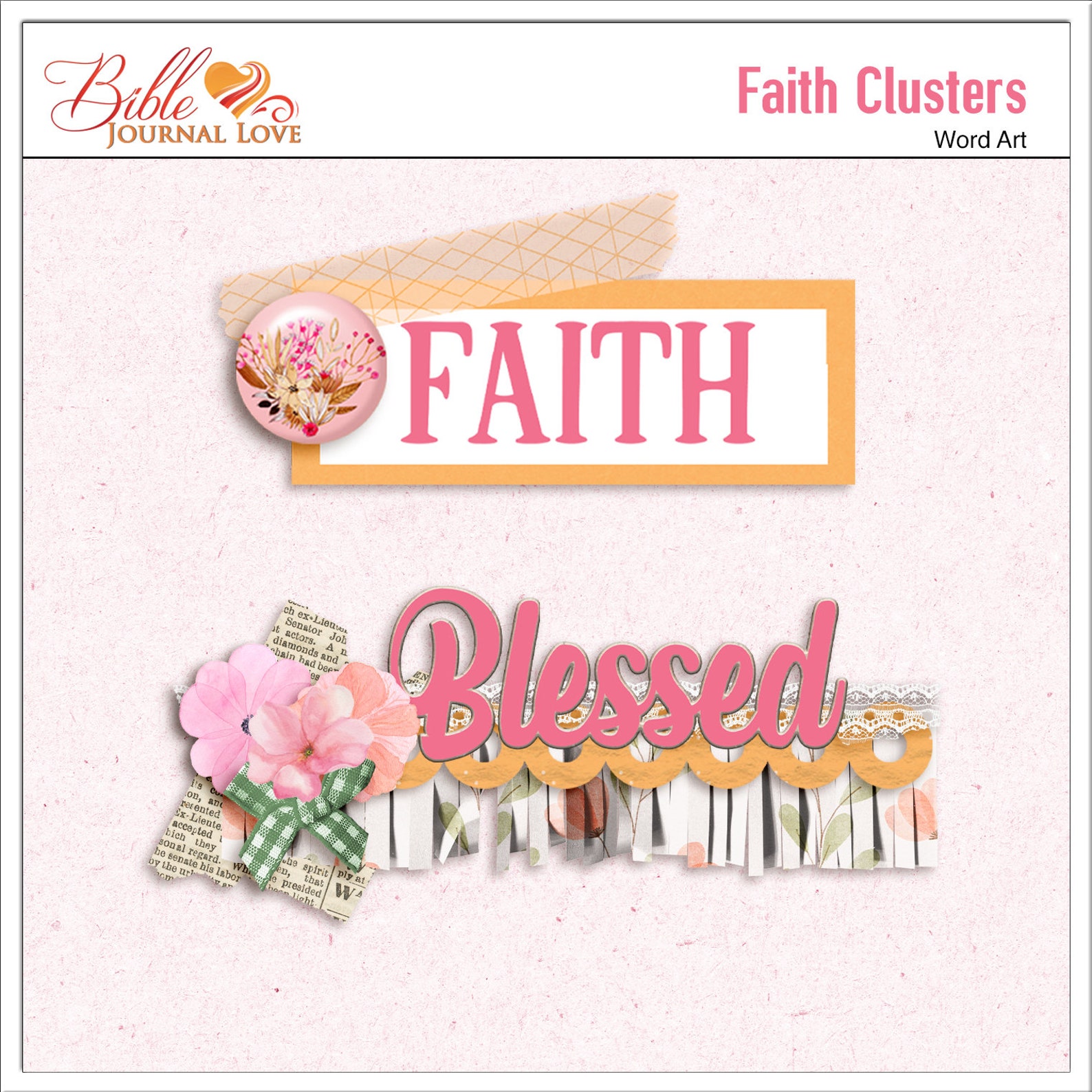 Faith Cluster Word Art Both Printable & Digital Faith - Etsy