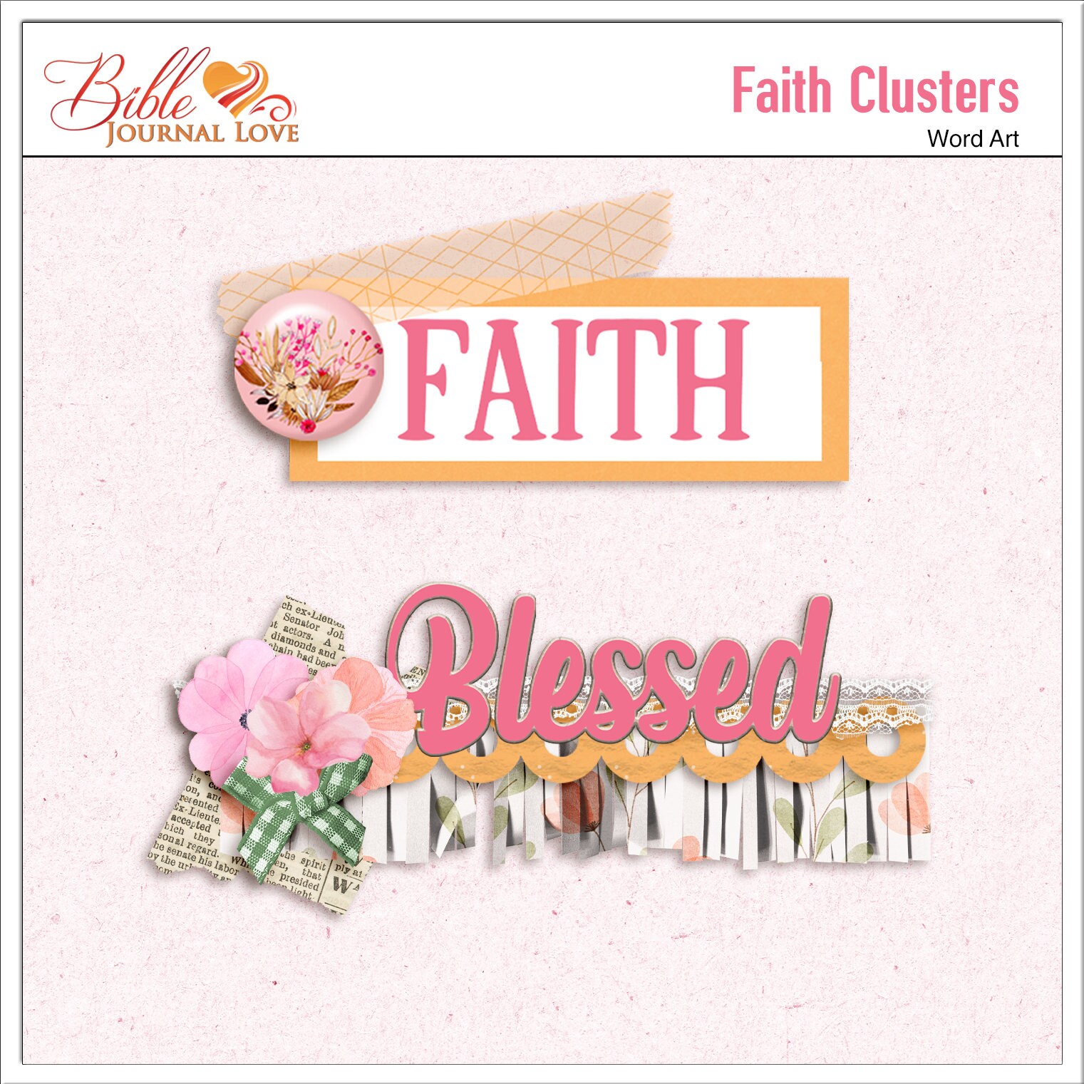 Faith Cluster Word Art Both Printable & Digital Faith - Etsy