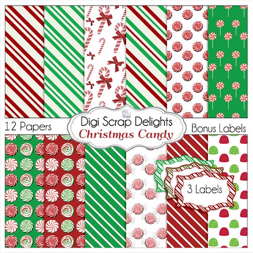 Christmas Clip Art Digital Candy Cane Peppermint Gum Drops - Etsy