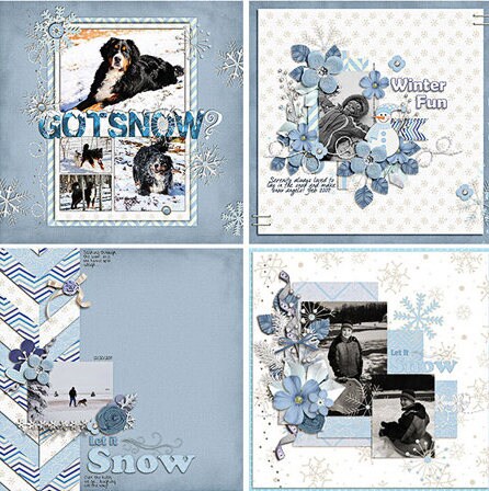 SALE Frozen Winter Frost Digital Scrapbook Kit Blue Papers & - Etsy
