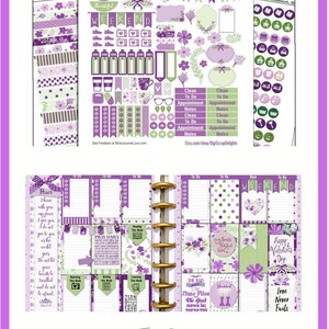 Planner Kit! Purple Violet Printable Stickers / 5 Pdf Clip Art, Washi ...