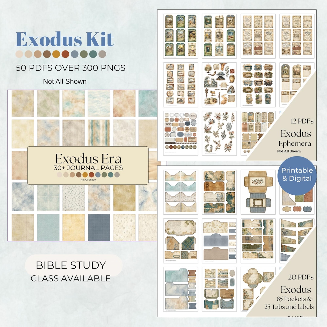 Exodus Junk Journal Kit | Vintage Bible Ephemera, Tags (50 PDF ...