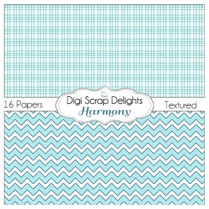 SALE 1.75 Harmony Green Blue Gold Scrapbook Paper for Digital ...