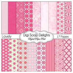 Digital Scrapbooking: Lovely Pink Scrapbook Kit in Shades of Pinks ...