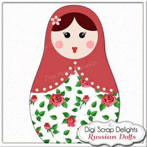 Matryoshka Clip Art Vintage Rose Russian Nesting Dolls in Cath Kidston ...