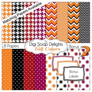 Halloween Owls Clip Art Black, Orange Houndstooth, Chevron, Fall ...