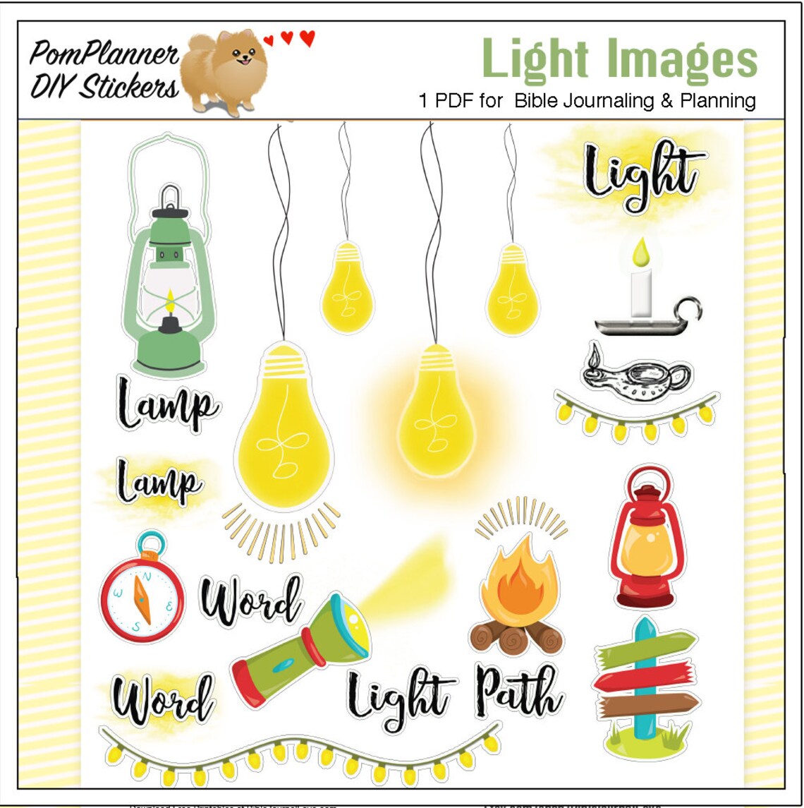 Light DIY Stickers for Bible Journaling PDF Wordart Flash | Etsy