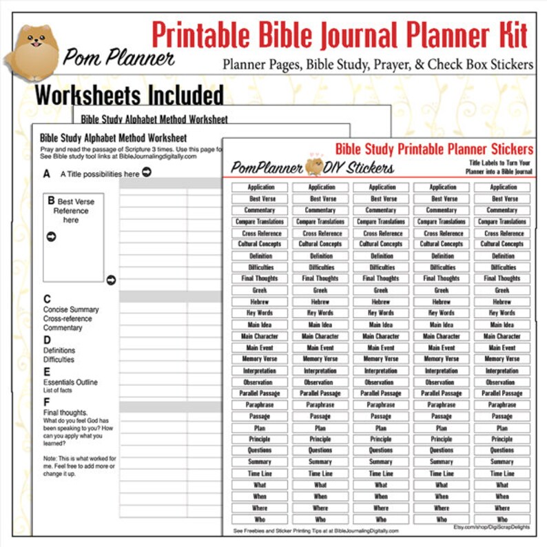 Editable Bible Journalling Planner Kit Printables Planner | Etsy