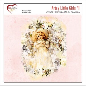 Artsy Little Girls Blendable Transfers Set 1 Vintage Mixed Media ...