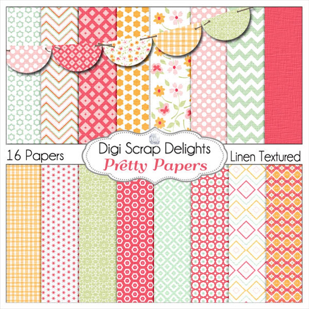 SALE 1.75 Pretty Papers Digital Scrapbooking Scrapbook Paper - Etsy
