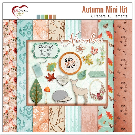 Autumn Mini Kit Includes Printable Pdfs and Digital PNGS Cut | Etsy
