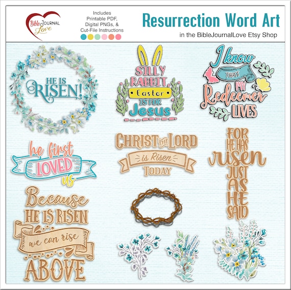 Resurrection /passover/ Easter Word Art Bible Journal Kit: - Etsy