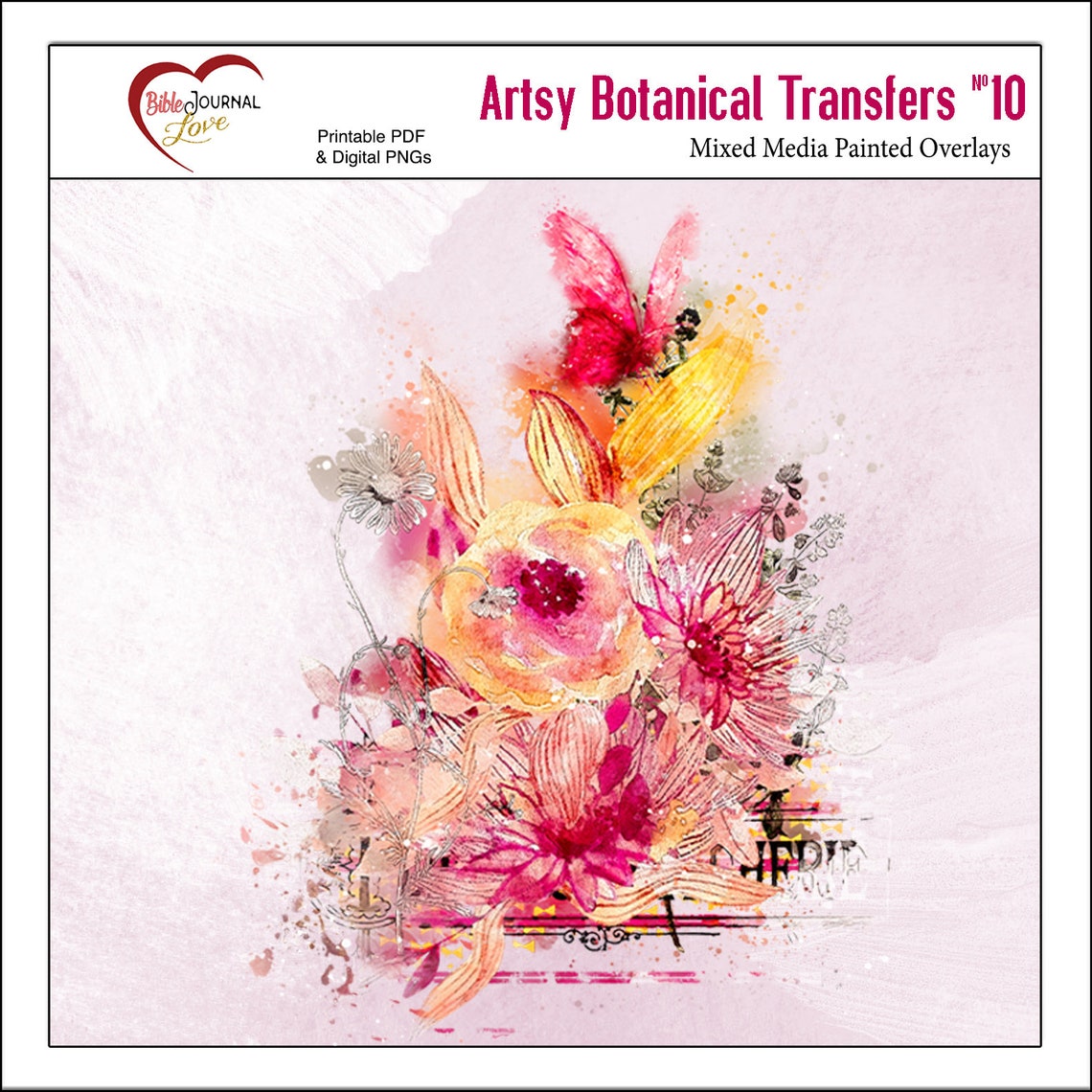 Artsy Botanical Transfers Set 10 Blendables Joy Word Art in - Etsy