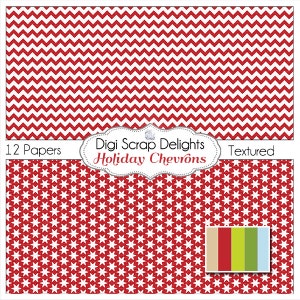 Christmas Chevron Digital Papers Holiday, Red, Green, Blue Digital ...