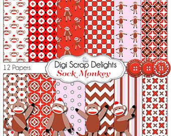 Sock Monkey Clip Art | Etsy