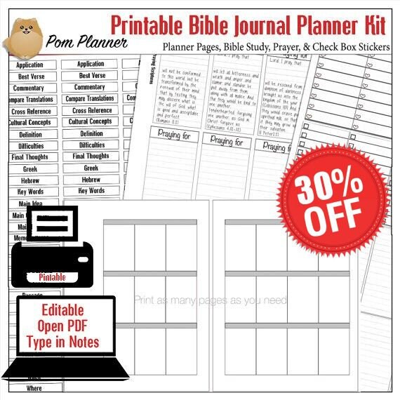 Editable Bible Journalling Planner Kit Printables Planner - Etsy Australia