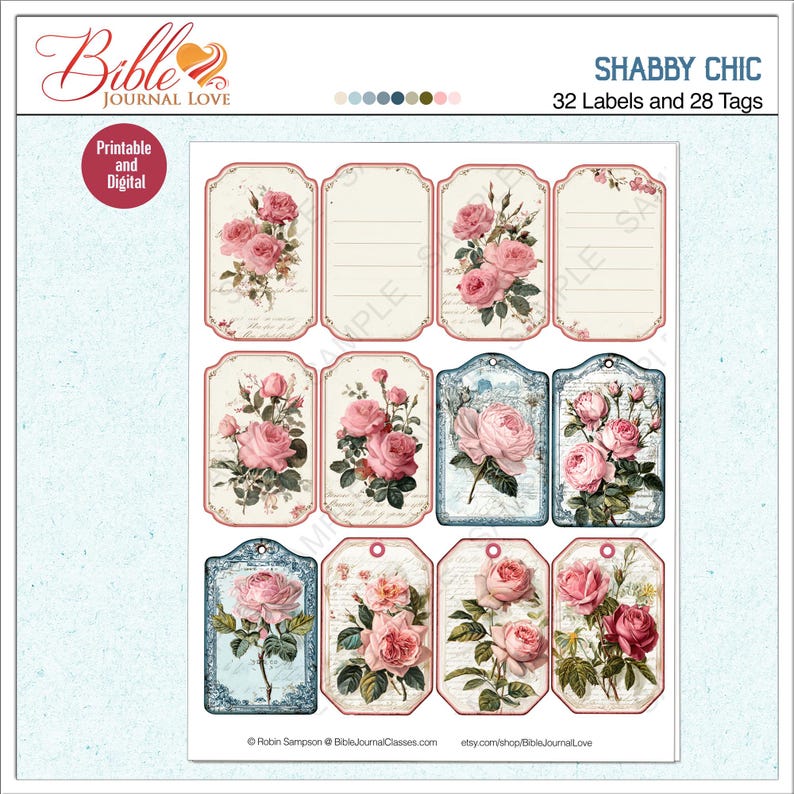 Shabby Chic Fussy Cut Ephemera Labels & Tags | Printable Junk Journal ...