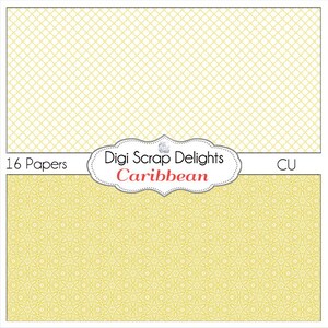 Caribbean Digital Scrapbook Paper in Tropical Red, Coral, Sand and ...