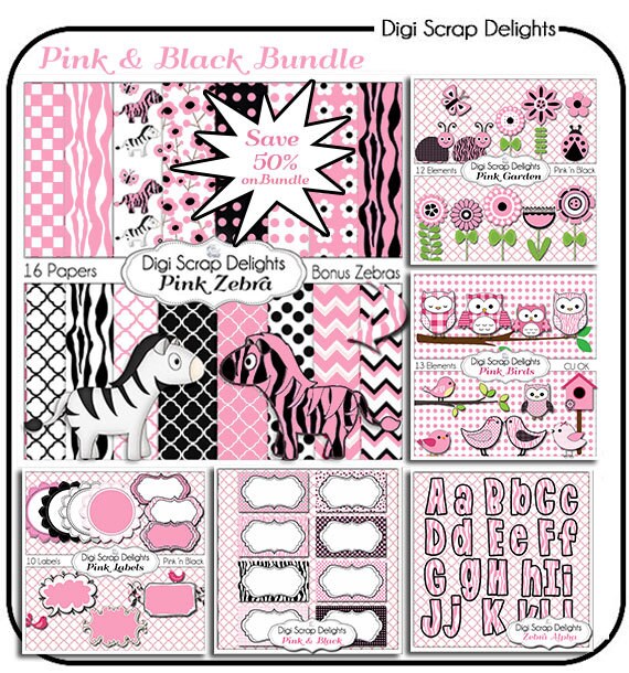 Paper, Party & Kids Card Making SALE 1.75 Pink and Black Stinking Cute ...
