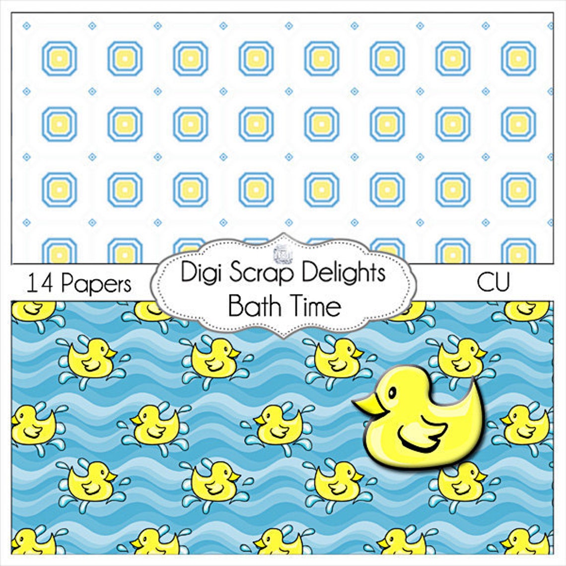 SALE 1.75 Rubber Duck Clip Art Rubber Ducky Digital Papers in - Etsy