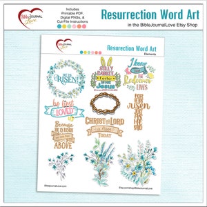 Resurrection /passover/ Easter Word Art Bible Journal Kit: Digital ...