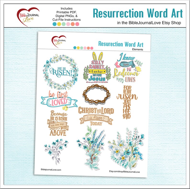 Resurrection /passover/ Easter Word Art Bible Journal Kit: - Etsy