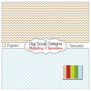 Christmas Chevron Digital Papers Holiday, Red, Green, Blue Digital ...
