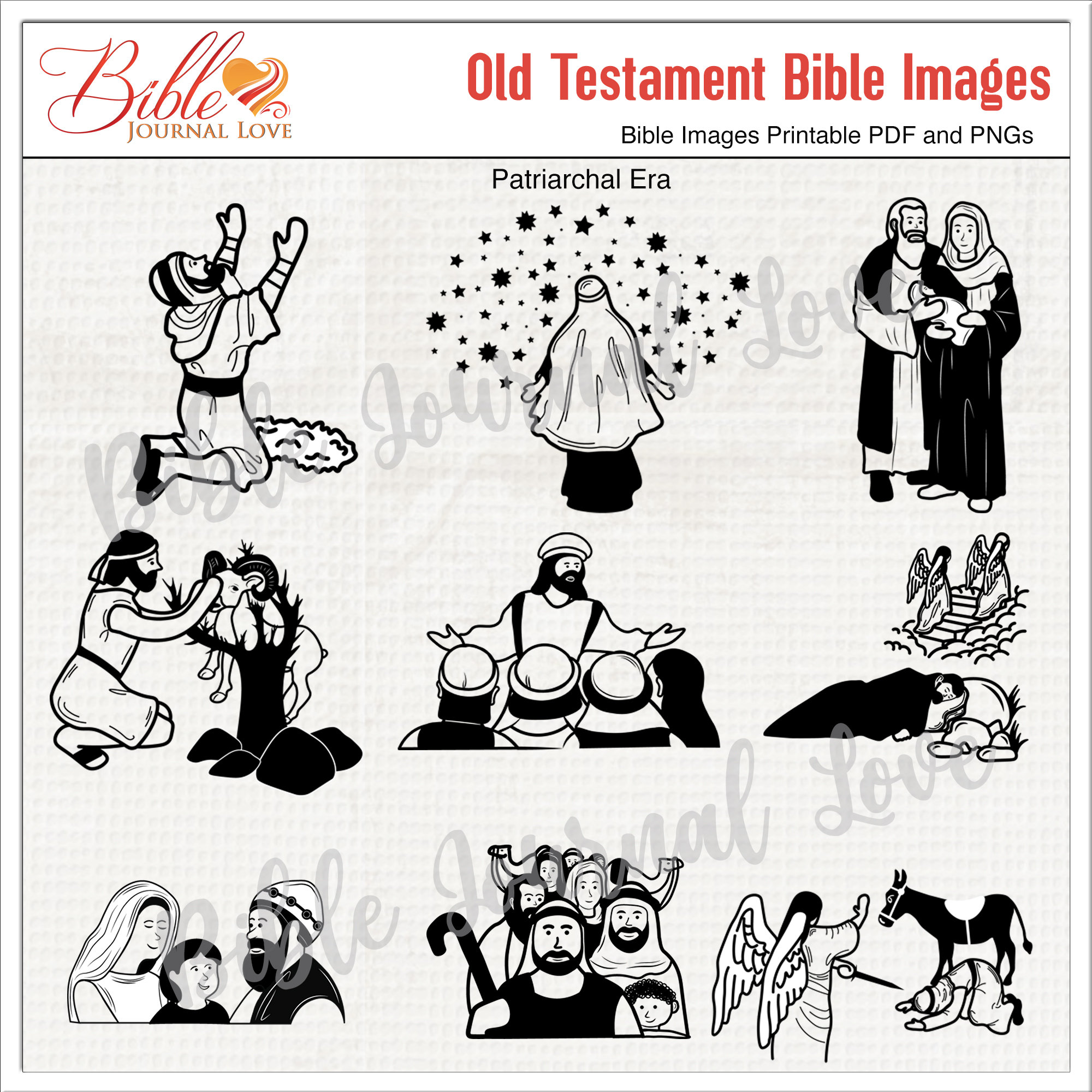 50 Old Testament Bible Images Clip Art Icons Bible Journaling - Etsy