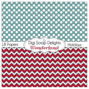 Christmas Papers Digital Scrapbooking Paper Snowman Wonderland Chevron ...