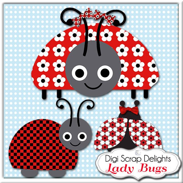 Ladybug Clip Art in Red and Black for Bible Journaling - Etsy
