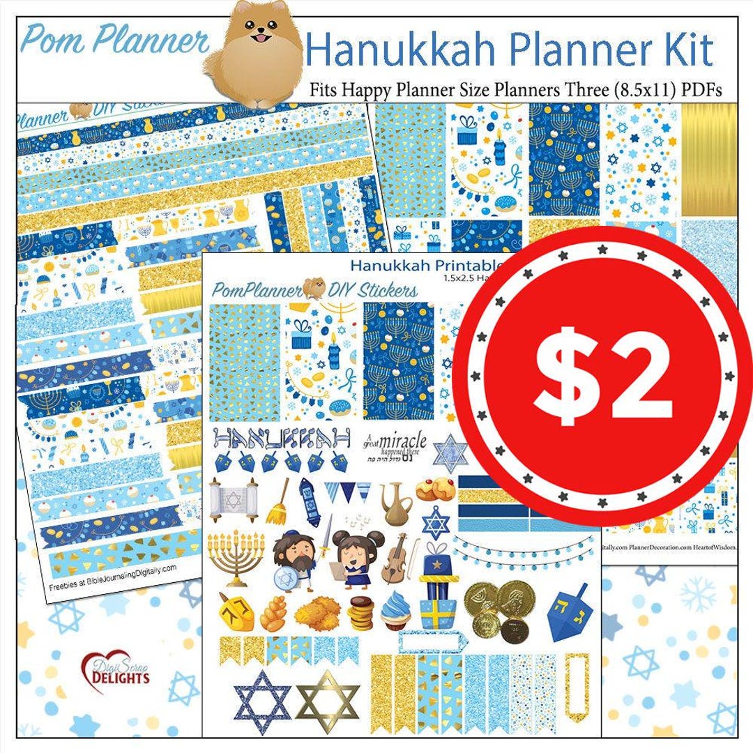 Planner Kit Hanukkah Printable Planner Kit Happy Planner Size 1.5x2.5 ...