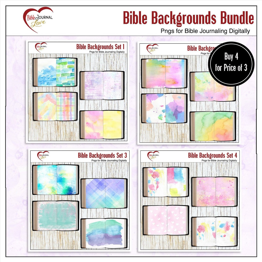 Watercolor Painted Bible Backgrounds Bundle ***get 4 Kits *** for Bible ...