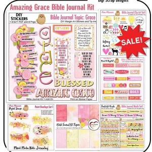Bible Journal Kit Amazing Grace set 1 BOTH Printable & | Etsy