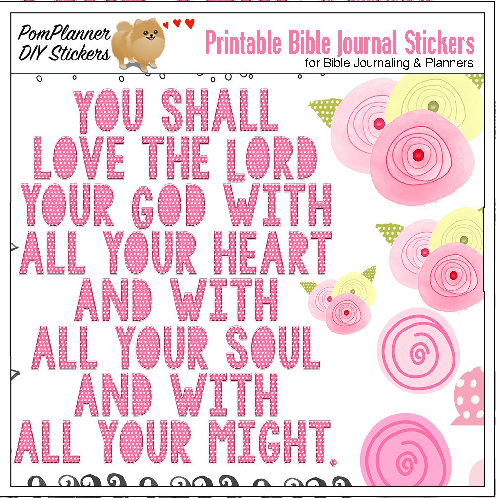 Printable Bible Journal Stickers: Pink & Yellow (PDF Download) - Etsy