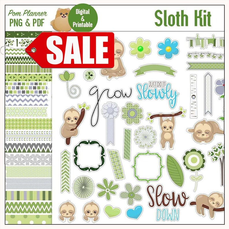 Sloth Bible Journaling Kit Printables and Digital Kits: Art | Etsy