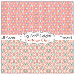Cottage Chic Digital Scrapbook Paper, Instand Download, Crafts, Cards ...