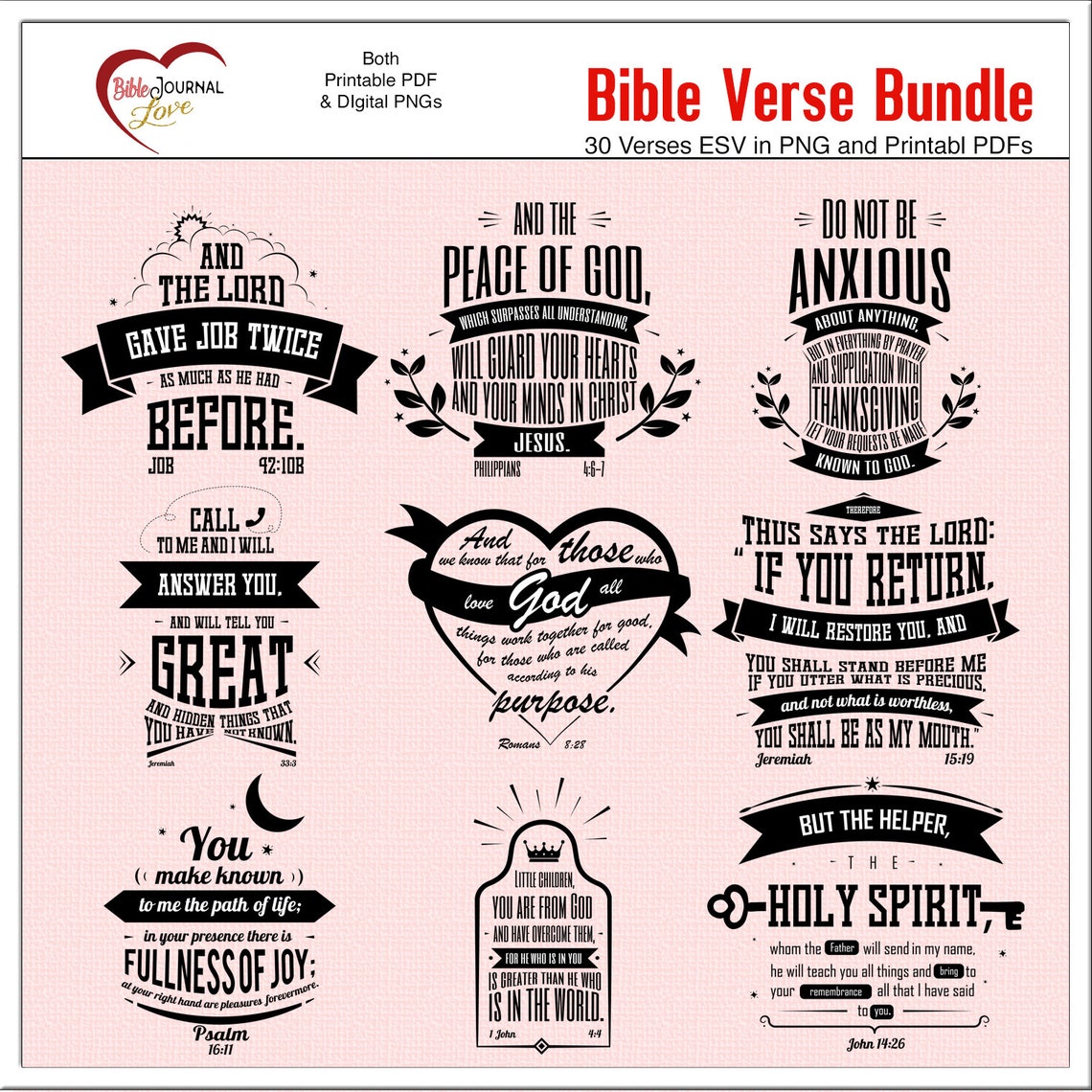 30 Bible Verse Bundle Life Principles Theme in Printable Pdfs - Etsy