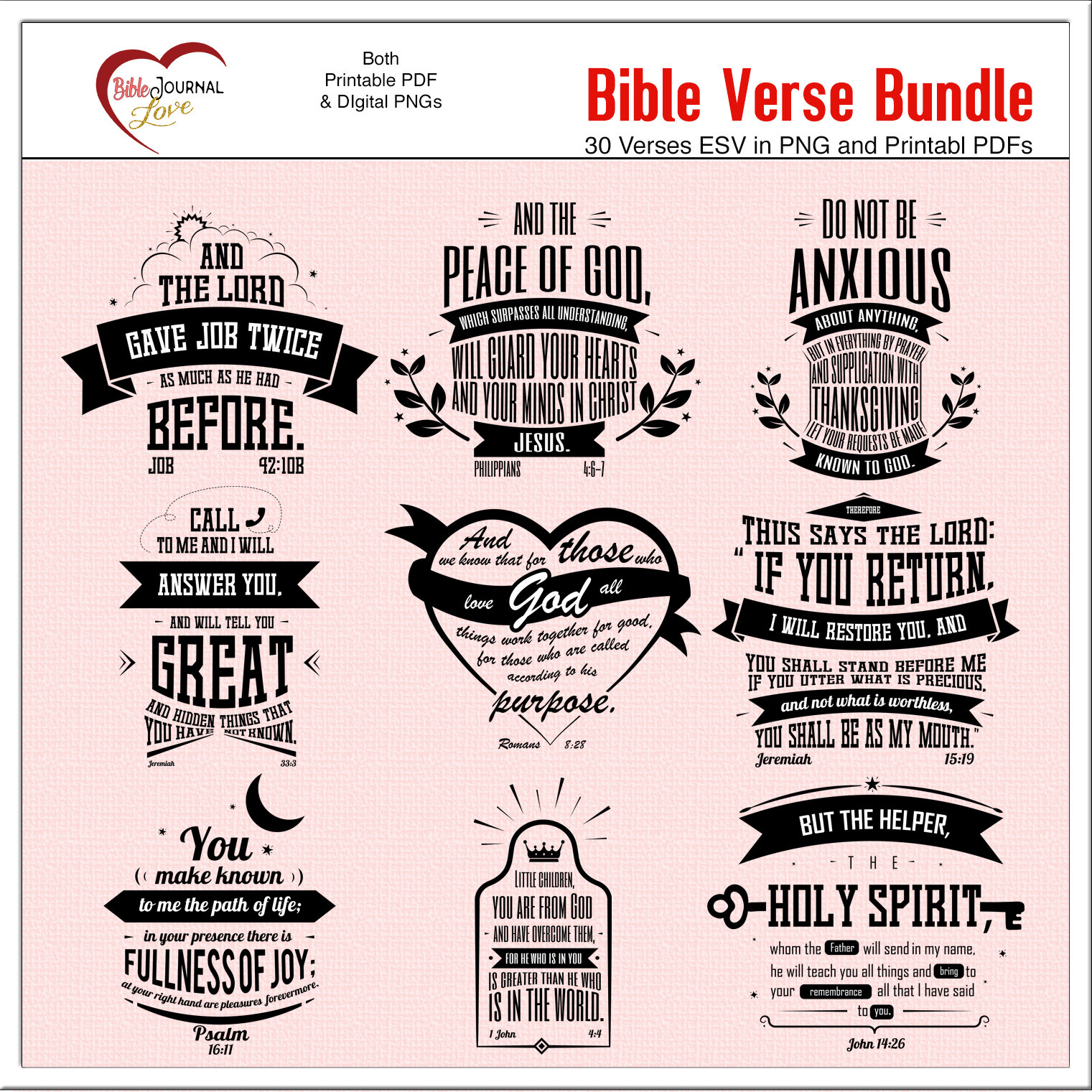 30 Bible Verse Bundle Life Principles Theme in Printable Pdfs - Etsy
