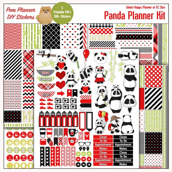 Planner Kit Panda Printable Planner Kit Happy Planner Size | Etsy