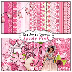 Digital Scrapbooking: Lovely Pink Scrapbook Kit in Shades of Pinks ...
