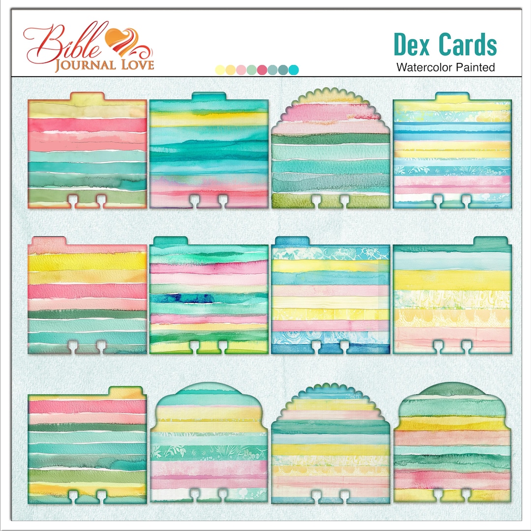 Watercolor Memory Dex Cards: Bible Journaling, Scrapbooking (digital ...