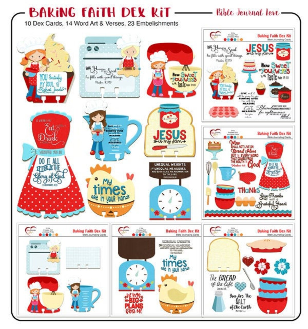 Retro Baking Faith Dex Cards: Bible Verse (printable Pdfs & Pngs) - Etsy