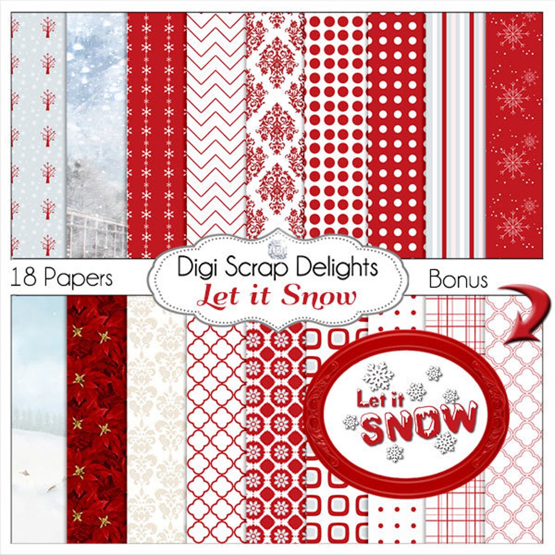 Winter Digital Scrapbook Kit Snow Scrapbook MEGA Bundle | Etsy