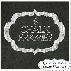 Digital Chalk Frames // Chalkboard Clip Art Clipart // Decorative ...