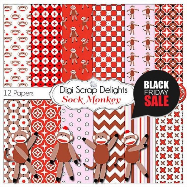 Sock Monkey Clip Art - Etsy